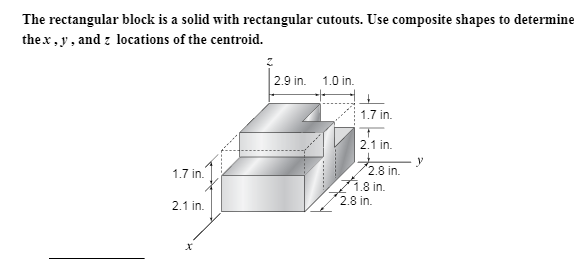 Solved The rectangular block is a solid with rectangular | Chegg.com