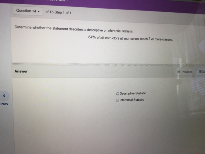 Solved Determine whether the statement describes a | Chegg.com