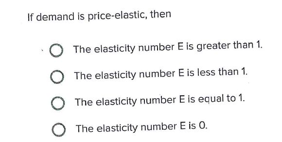 Solved If demand is price-elastic, then The elasticity | Chegg.com