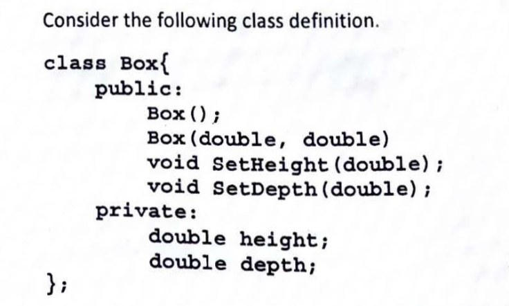 Solved Consider the following class definition. class Boxf | Chegg.com