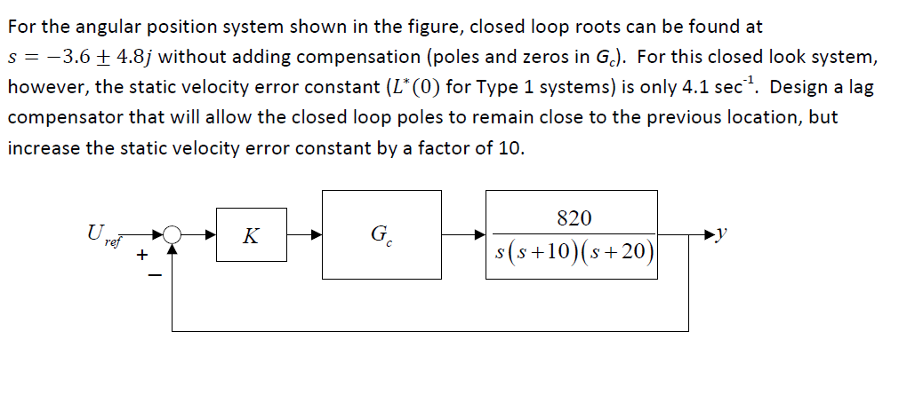 Solved For the angular position system shown in the figure, | Chegg.com