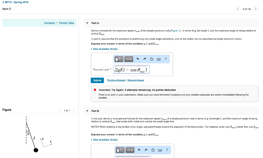 Solved a) Derive a formula for the maximum speed vmax of the | Chegg.com