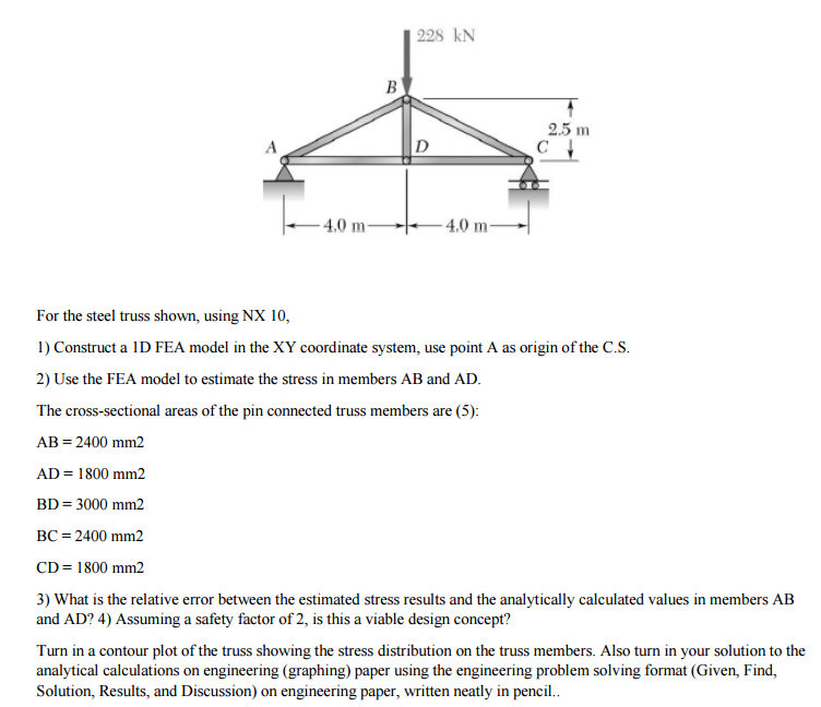 Solved For the steel truss shown, using NX 10, 1) Construct | Chegg.com