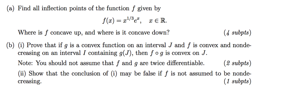 Solved (a) Find all inflection points of the function f | Chegg.com