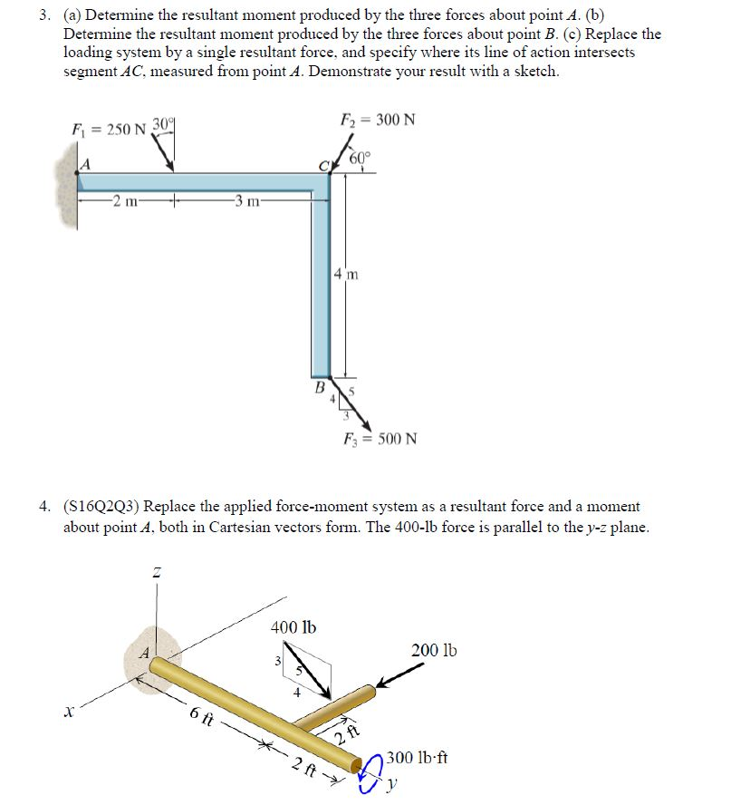 Solved A Determine The Resultant Moment Produced By The