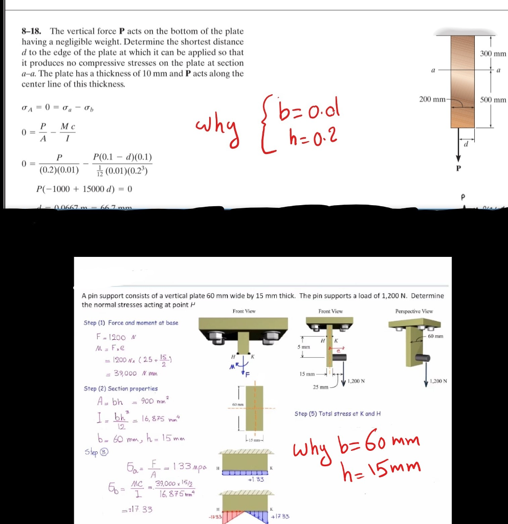 Solved I trouble to distinguish between b and h to calculate | Chegg.com