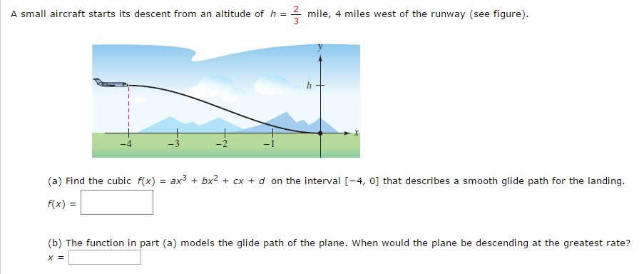 Solved A small aircraft starts its descent from an altitude | Chegg.com