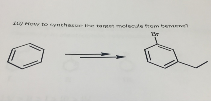Solved How to synthesize the target molecule from benzene? | Chegg.com