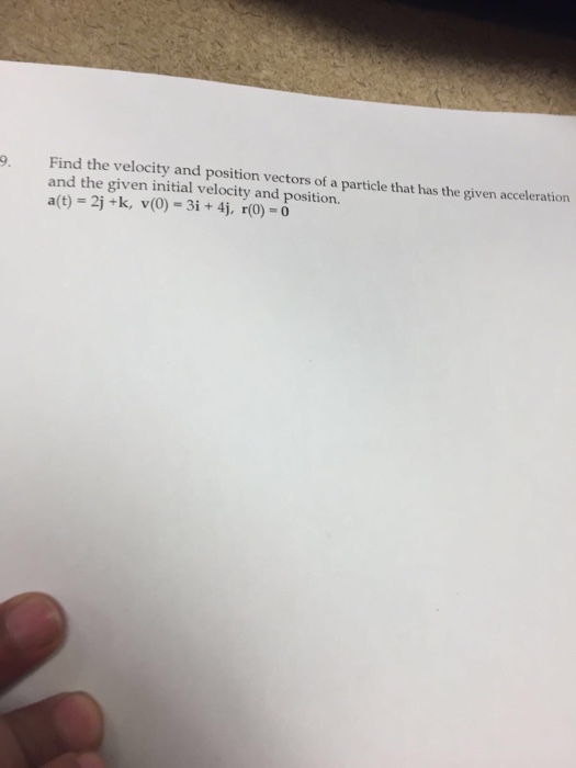Solved Find the velocity and position vectors of a particle | Chegg.com