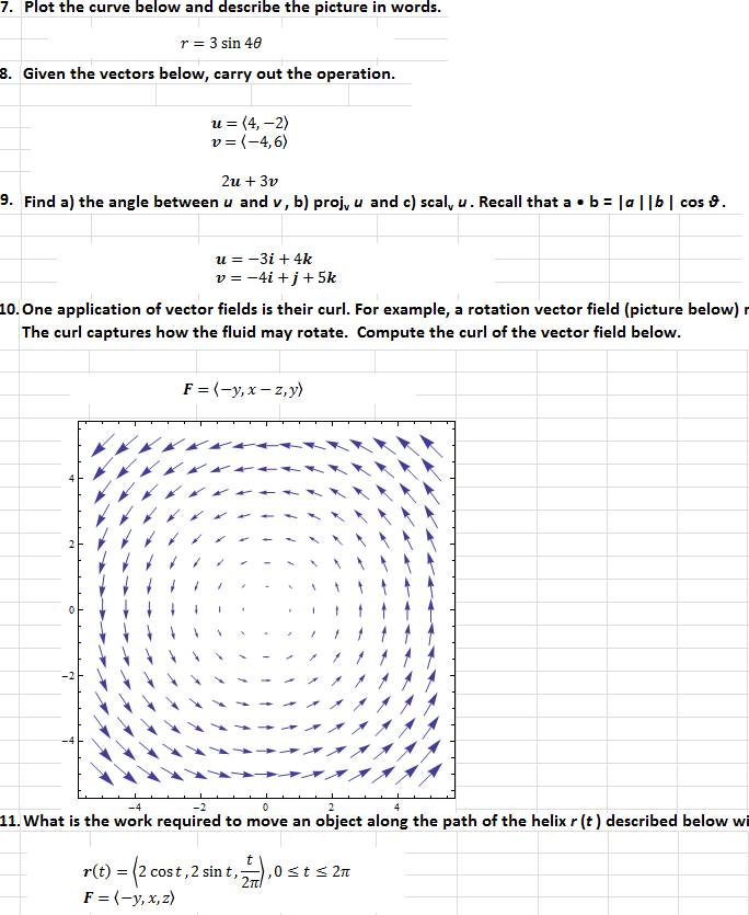 Solved Plot the curve below and describe the picture in | Chegg.com