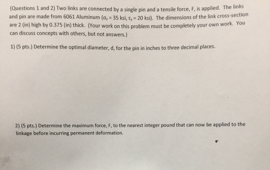 Solved (Questions 1 and 2) Two links are connected by a | Chegg.com