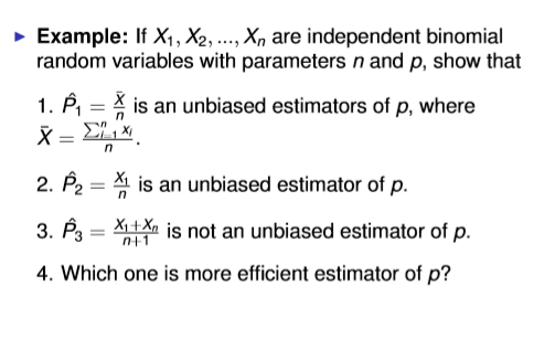 Solved Example: If X1, X2,.., Xn are independent binomial | Chegg.com