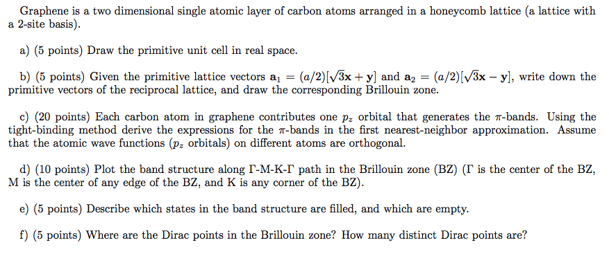 Solved Graphene is a two dimensional single atomic layer of | Chegg.com