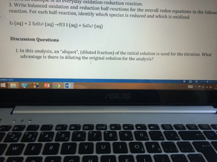Solved Oxidation Reduction Reaction 3 Write Balanced