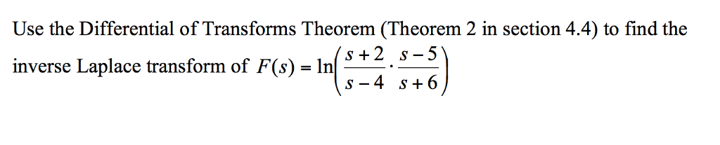 Solved Use the Differential of Transforms Theorem (Theorem 2 | Chegg.com