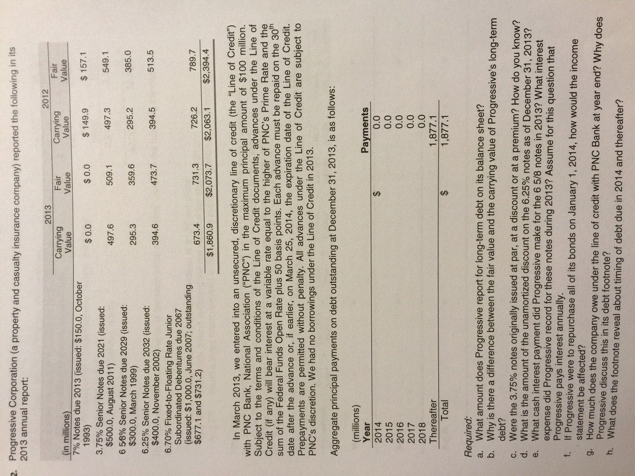 Solved 2. Progressive Corporation (a property and casualty | Chegg.com