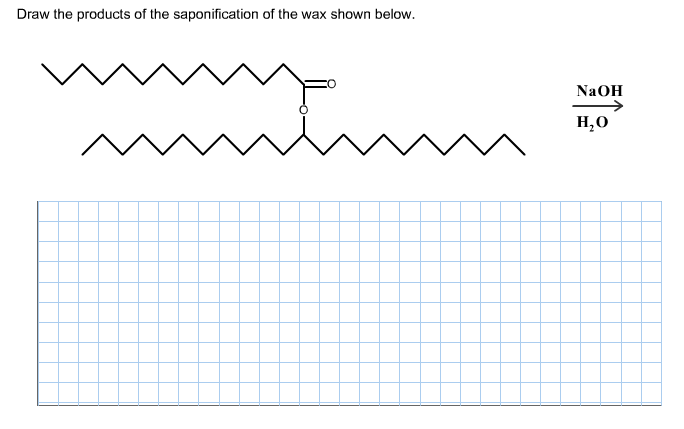 Solved Draw the products of the saponification of the wax | Chegg.com