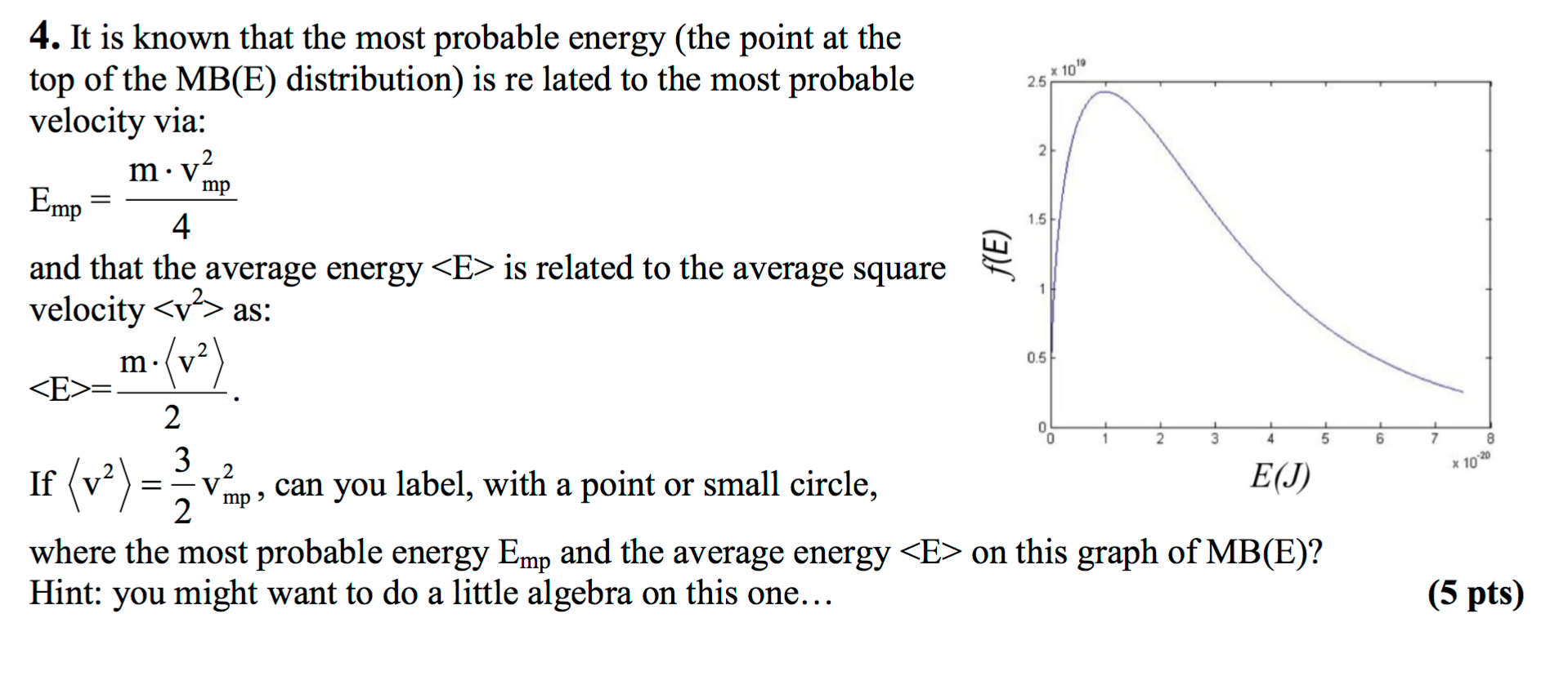 Solved It is known that the most probable energy (the point | Chegg.com