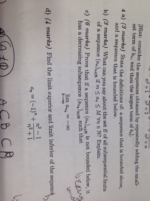 Solved State the definitions of: a sequence that is bounded | Chegg.com