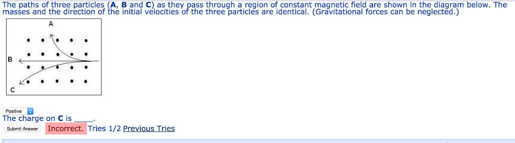 Solved The paths of three particles (A, B and C) as they | Chegg.com