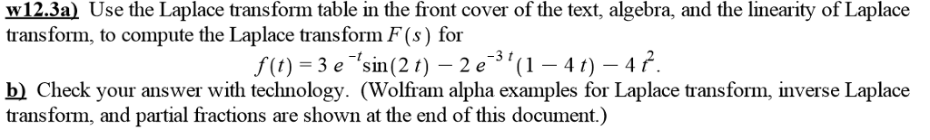 Solved Use the Laplace transform table in the front cover of | Chegg.com
