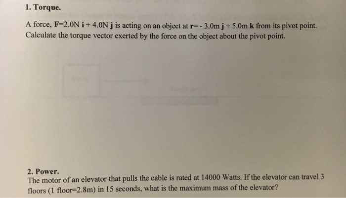 Solved Torque problem for physics please help with calculate | Chegg.com