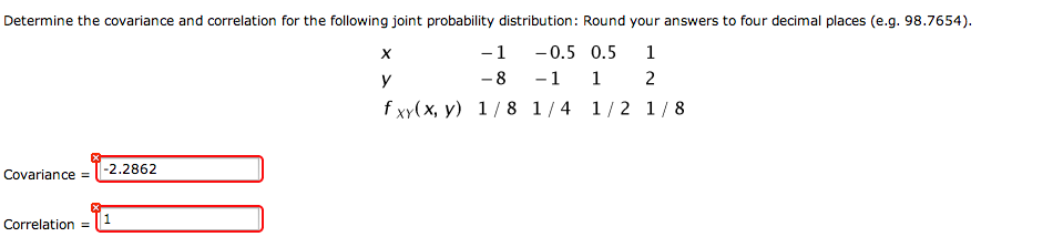 Determine The Covariance And Correlation For The