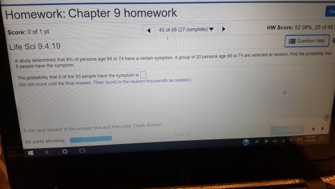 Solved Homework Chapter 9 Homework Score 0 Of 1 Pt Life