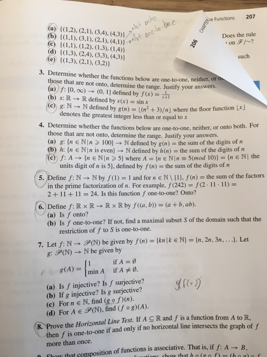Solved Determine whether the functions below are one-to-one. | Chegg.com