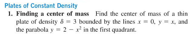 Solved Find The Center Of Mass Of A Thin Plate Of Density S