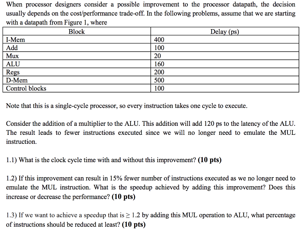 When processor designers consider a possible | Chegg.com