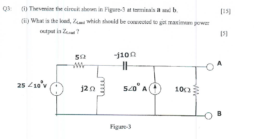 Solved Q3 i) Thevenize the circuit shown in Figure-3 at | Chegg.com