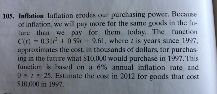 Solved Inflation erodes our purchasing power. Because of | Chegg.com