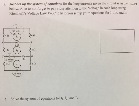 Solved Just Set up the system of equations for the loop | Chegg.com