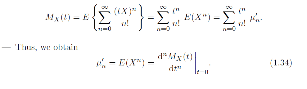 Solved Ar (a) Find the mgf of X. (b) Use the formula (1.34) | Chegg.com