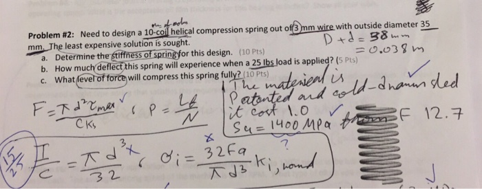 Solved Need to design a 10-coil helical compression spring | Chegg.com