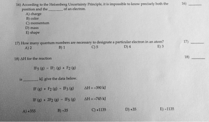 Solved According to the Heisenberg Uncertainty Principle, it | Chegg.com