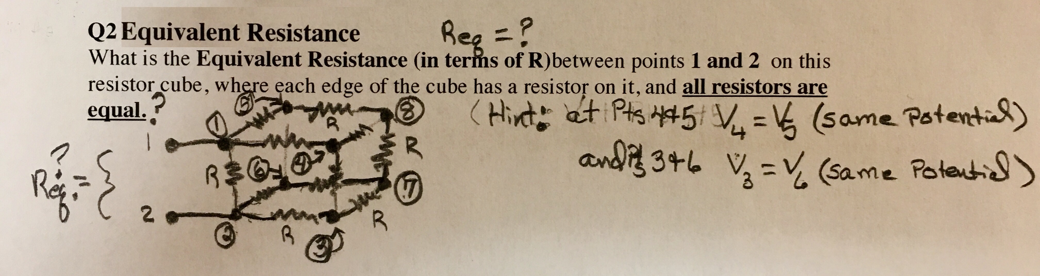 Solved Equivalent Resistance ? What is the Equivalent | Chegg.com