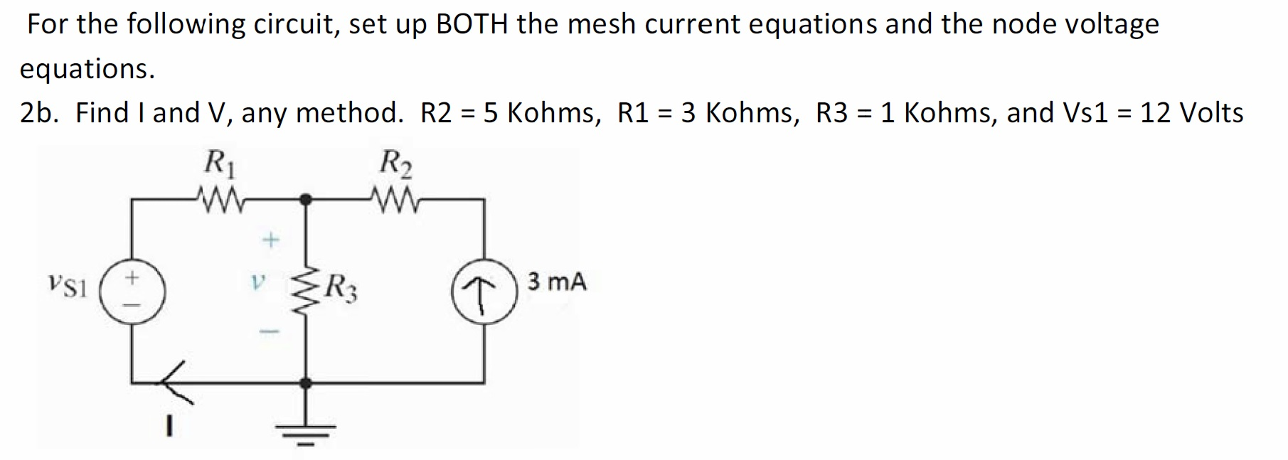Solved For the following circuit, set up BOTH the mesh | Chegg.com
