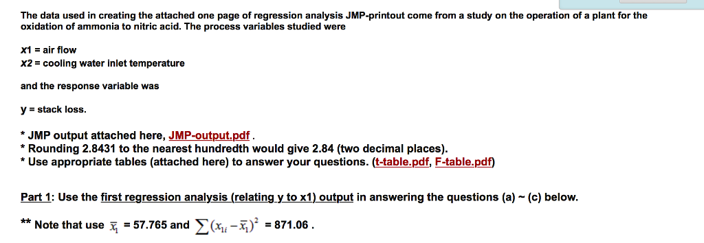 Solved The data used in creating the attached one page of | Chegg.com