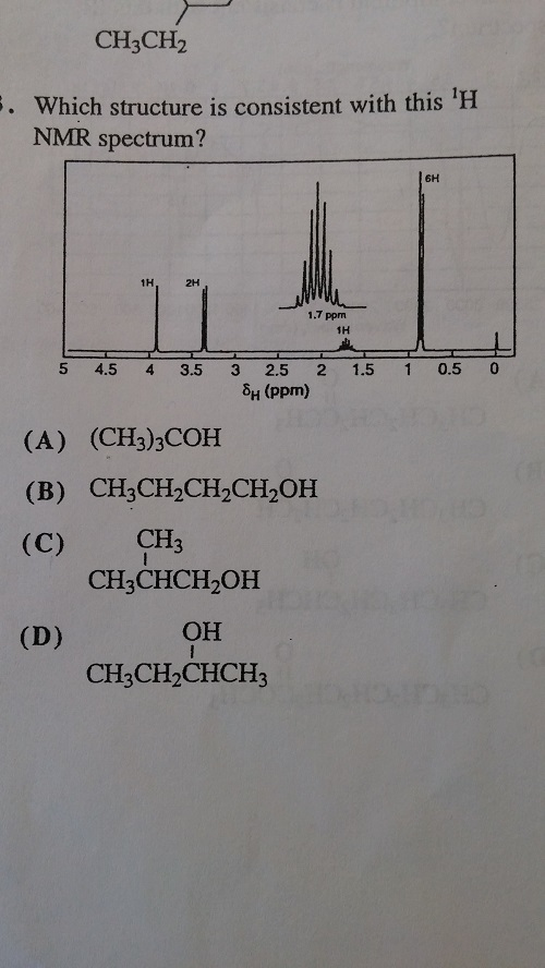 Solved CH3CH2 Which structure is consistent with this H NMR | Chegg.com