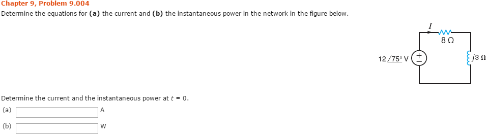 Solved Determine the equations for (a) the current and (b) | Chegg.com