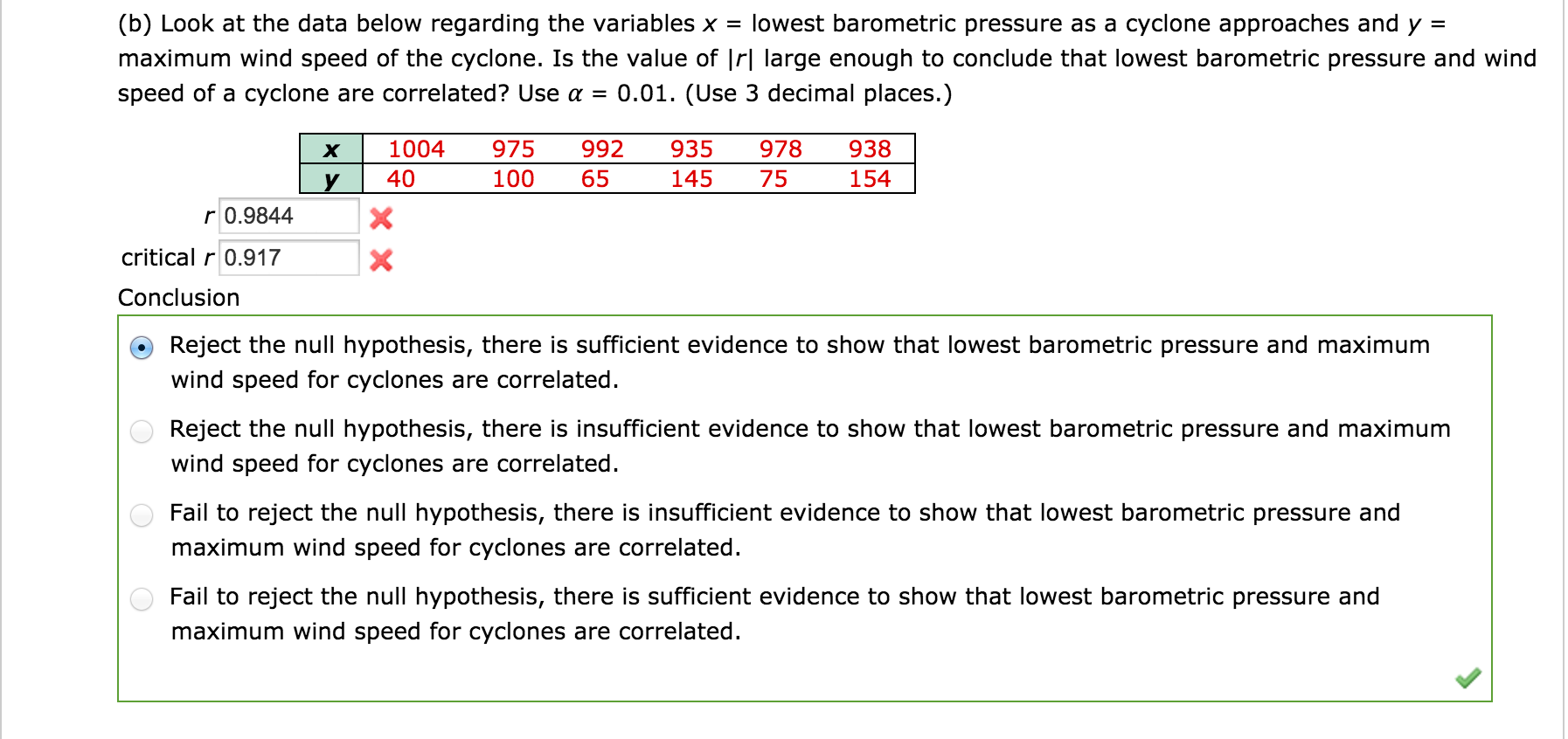 Solved The Correlation Coefficient R Is A Sample Statistic