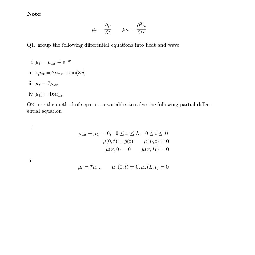 Solved Note: a2 0t2 Q1. group the following differential | Chegg.com