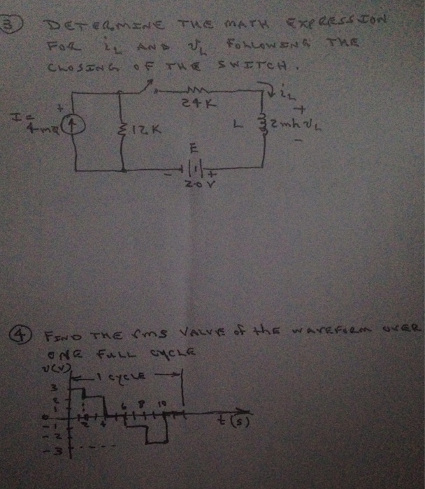 Solved DETERMINE THE MATH EXPRESSION FOR i_L AND v_L | Chegg.com
