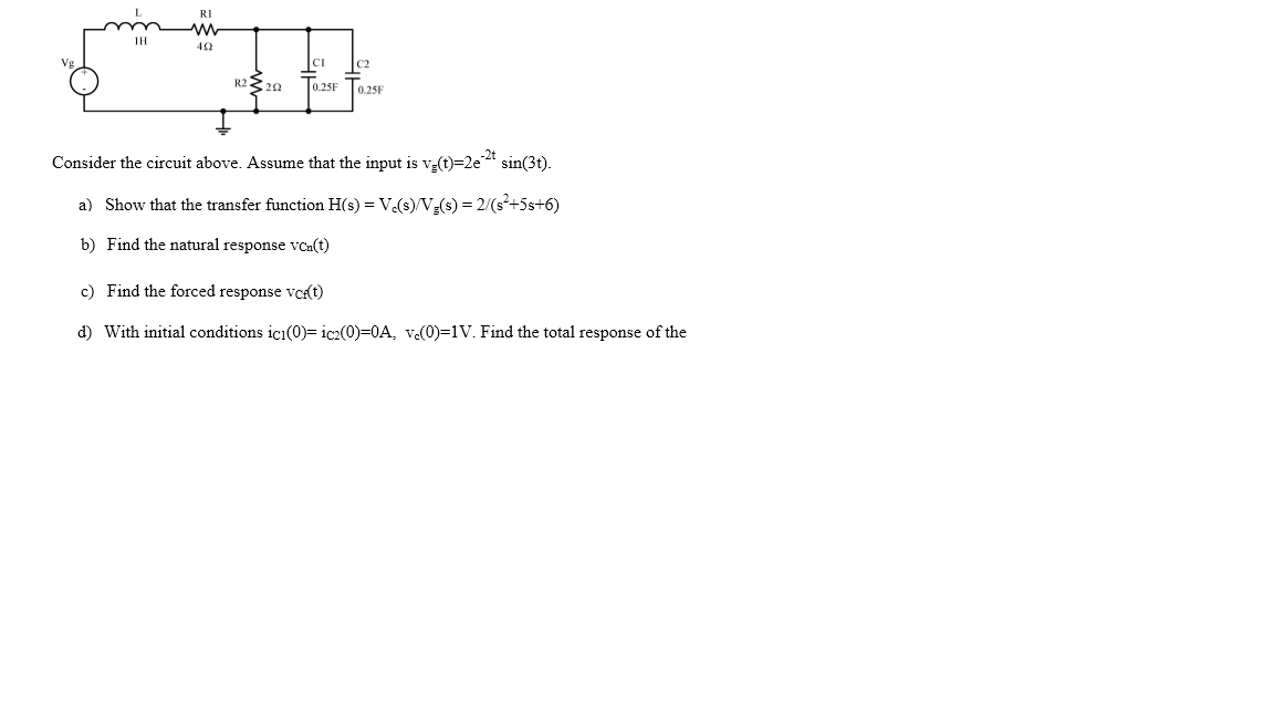 Solved Consider the circuit above. Assume that the input is | Chegg.com
