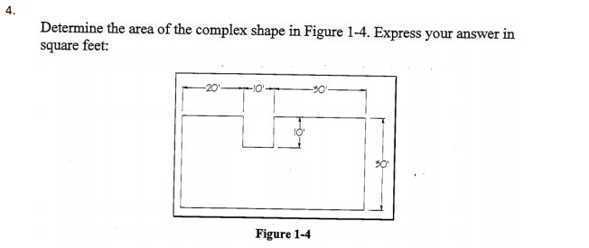 Solved 4 Determine the area of the complex shape in Figure | Chegg.com