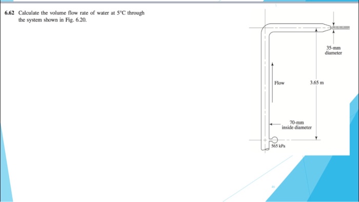 Solved Calculate the volume flow rate of water at 5 degree C | Chegg.com