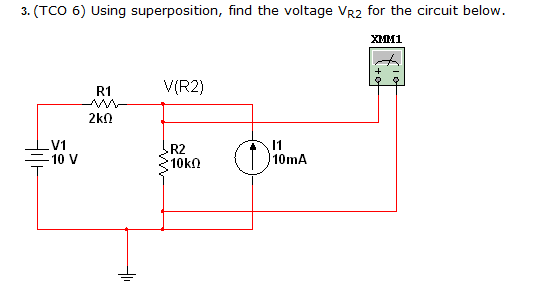 Solved Using superposition, find the voltage VR2 for the | Chegg.com