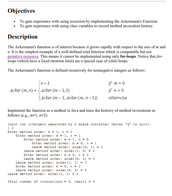 Solved Objectives To Gain Experience With Using Recursion 